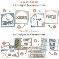 Classroom Labels Student Names & Supplies - Modern Ocean Theme – Miss ...