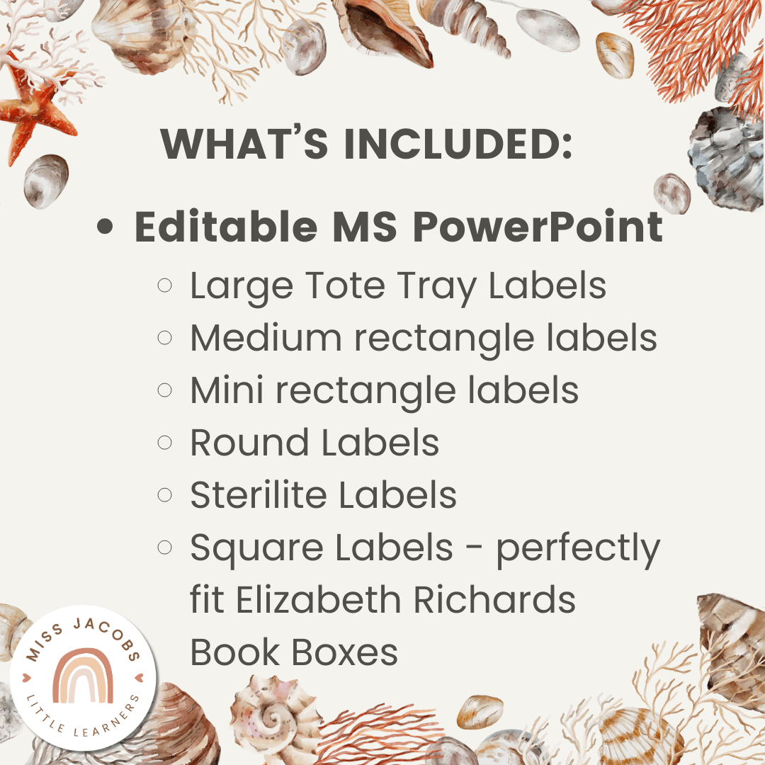 Classroom Labels Student Names & Supplies - Modern Ocean Theme