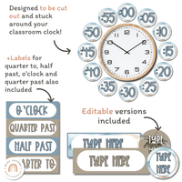 Clock Labels - Modern Ocean Classroom Decor – Miss Jacobs Little Learners