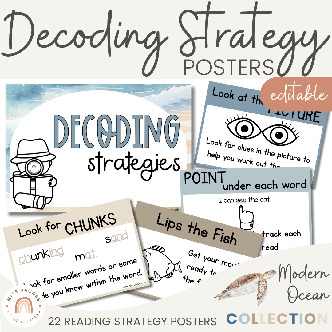 Modern Ocean Decoding Reading Strategies Posters - Miss Jacobs Little ...