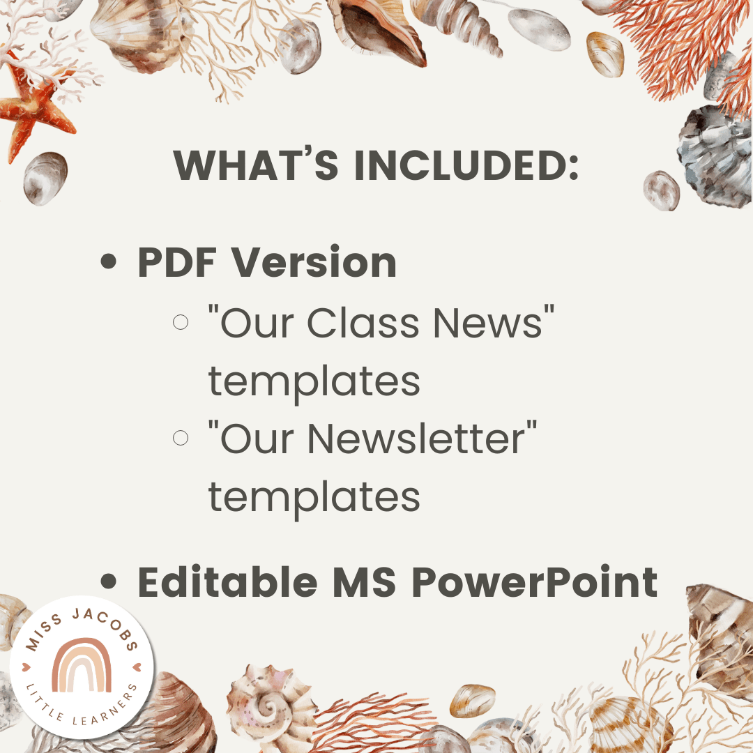 Classroom Newsletter Templates - Modern Ocean Classroom Decor