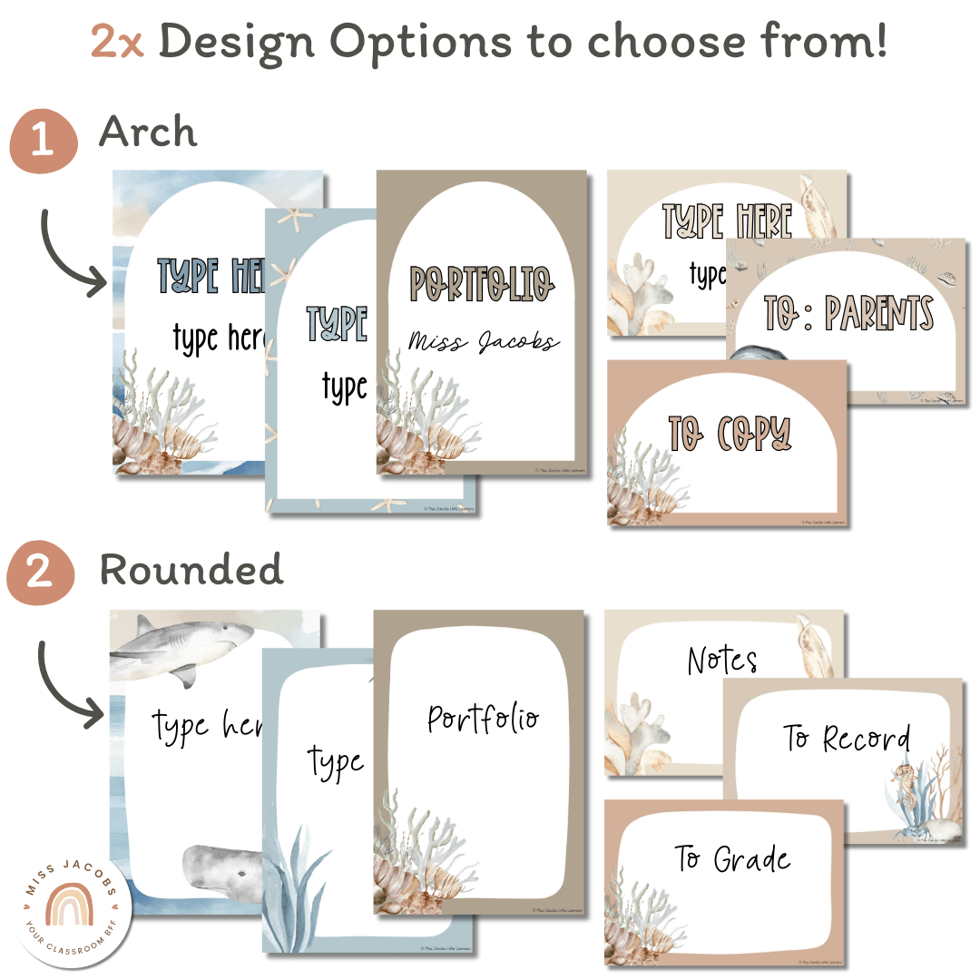 Editable Classroom Posters Templates - Modern Ocean Theme