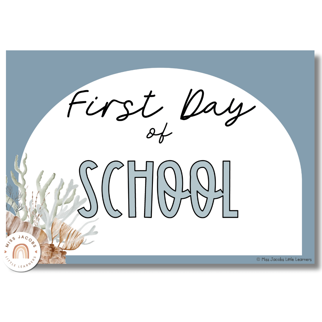 Modern Ocean First and Last Day of School Posters - Miss Jacobs Little ...