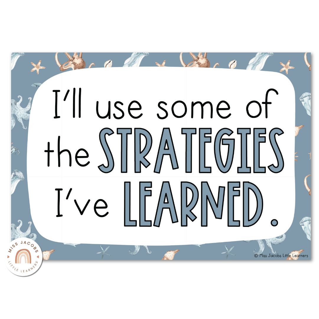 Growth Mindset Posters - Modern Ocean Classroom Decor