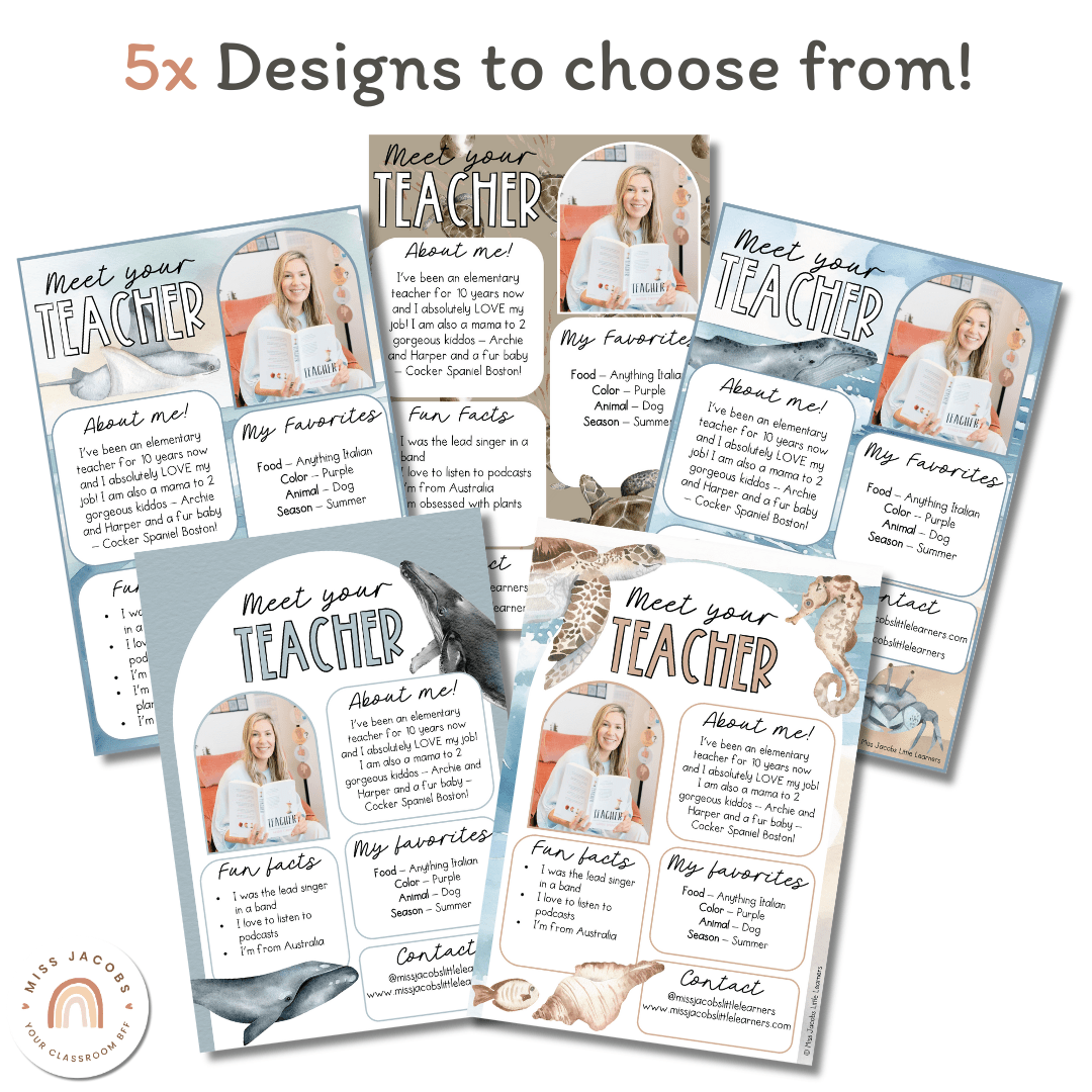 Modern Ocean Meet the Teacher Templates - Default Title - Miss Jacobs ...
