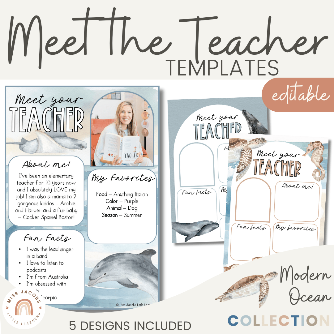 Modern Ocean Meet the Teacher Templates - Default Title - Miss Jacobs ...