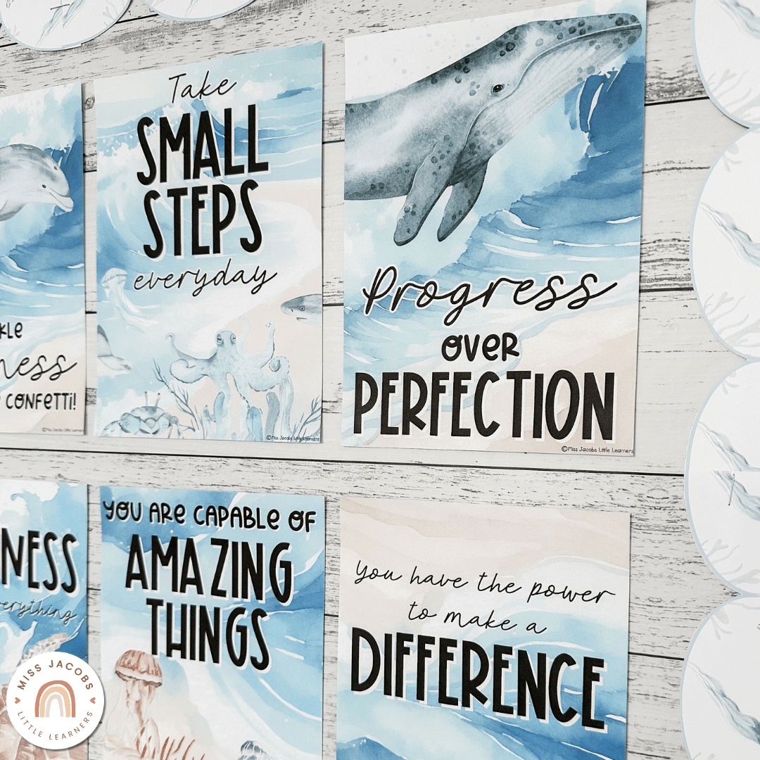 Inspirational Classroom Posters - Modern Ocean Classroom Decor