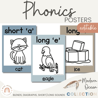 Modern Ocean Phonics Posters - Default Title - Miss Jacobs Little Learners