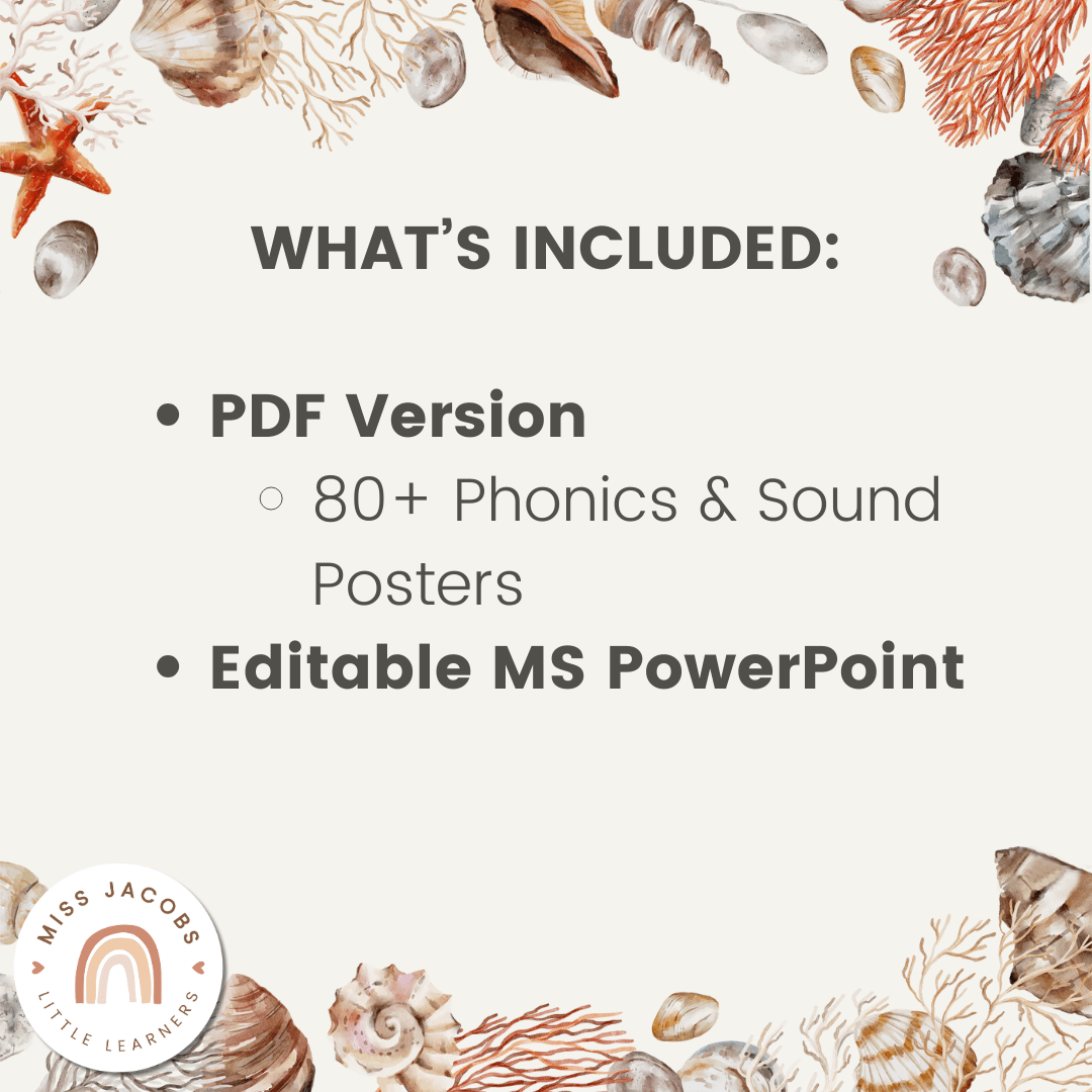 Modern Ocean Phonics Posters - Default Title - Miss Jacobs Little Learners