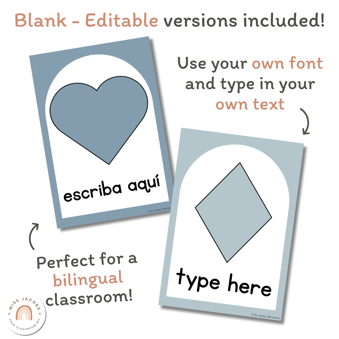 Shape Posters - Modern Ocean Classroom Decor