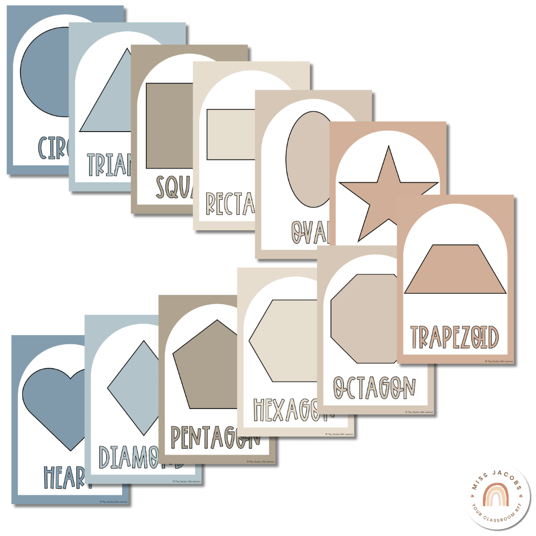 Shape Posters - Modern Ocean Classroom Decor