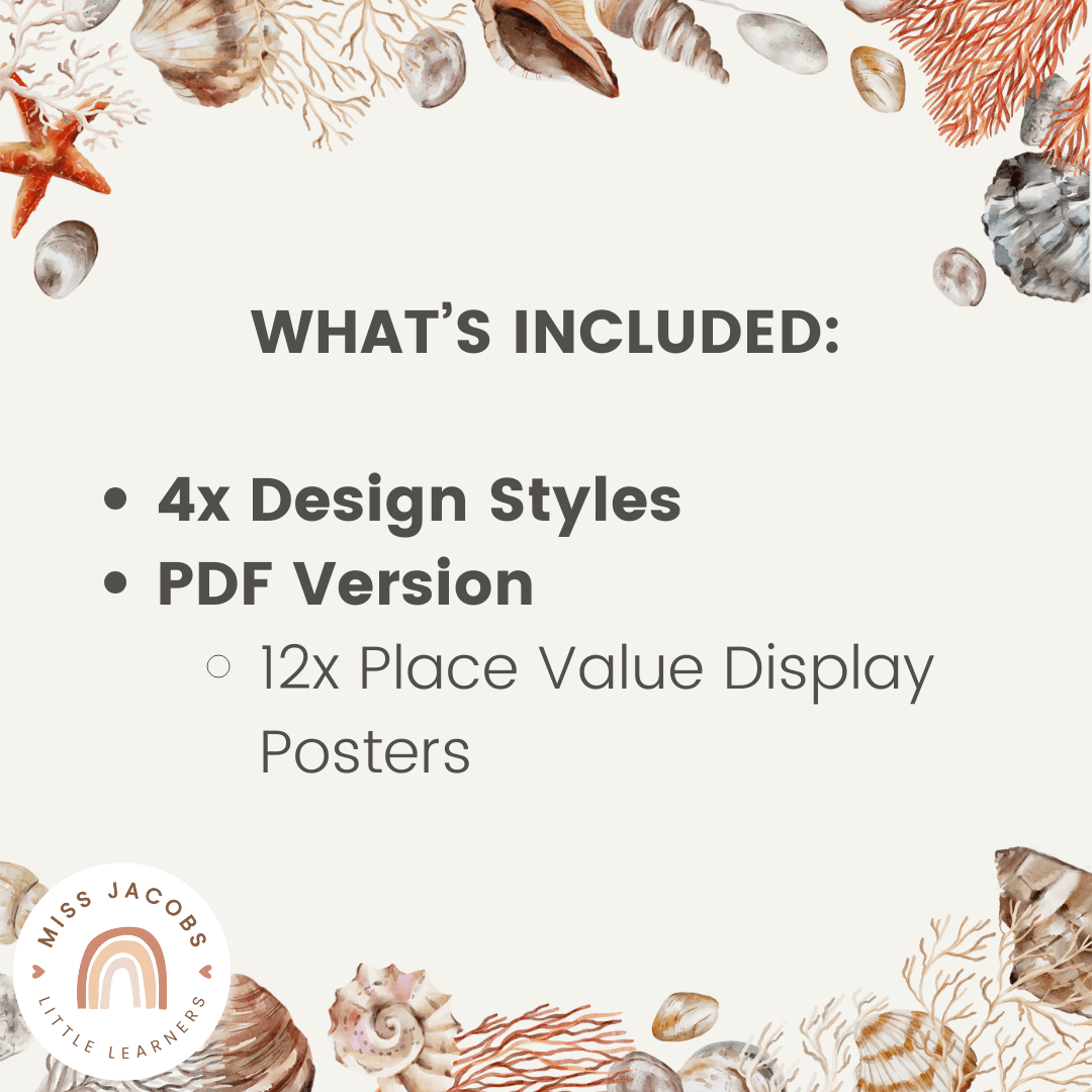 Skip Counting Large Number Display - Modern Ocean Classroom Decor