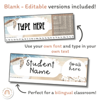 Modern Ocean Student Name Tags and Goals Desk Plates - Default Title ...