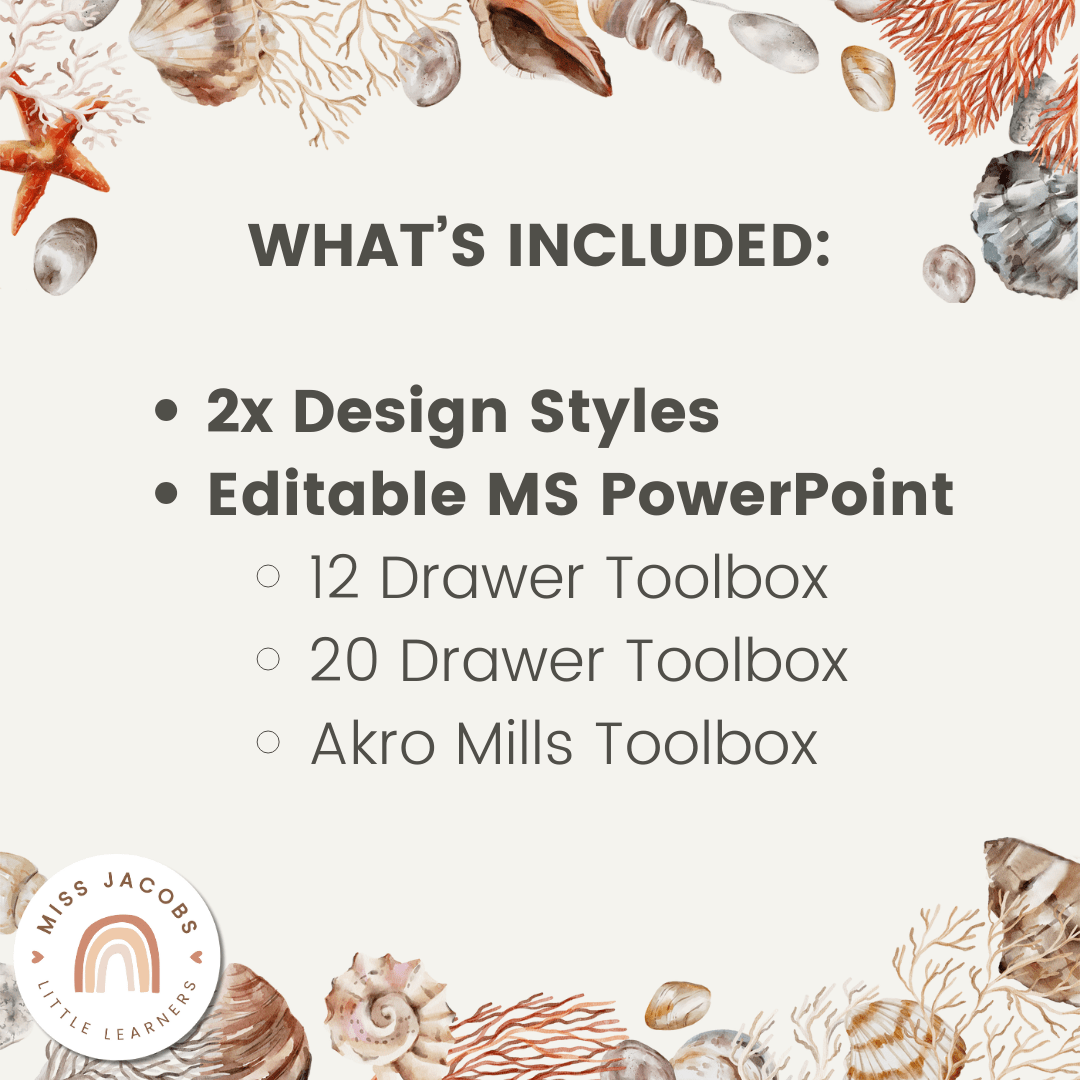 Modern Ocean Teacher Toolbox Labels - Default Title - Miss Jacobs ...