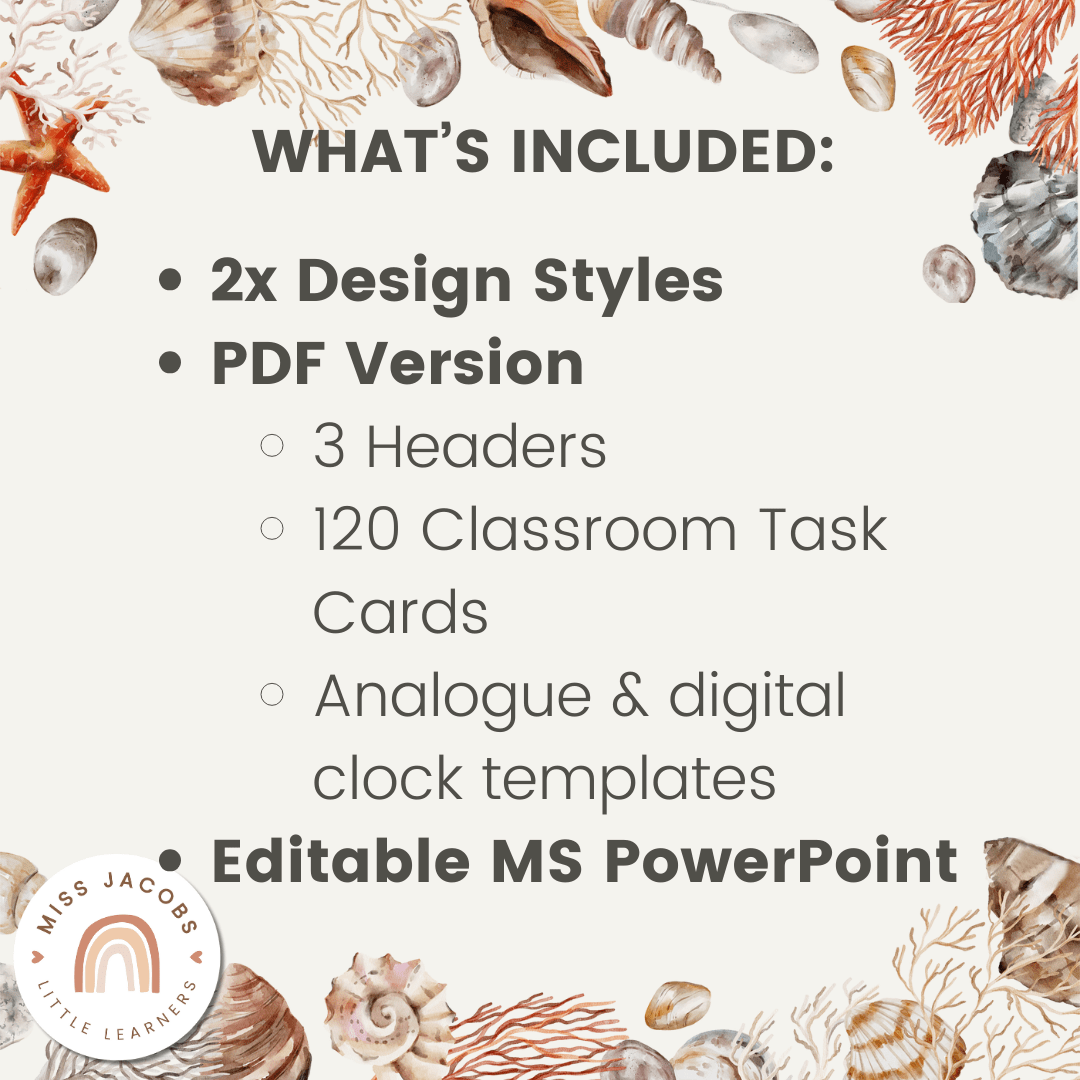 Visual Timetable Daily Schedule - Modern Ocean Classroom Decor