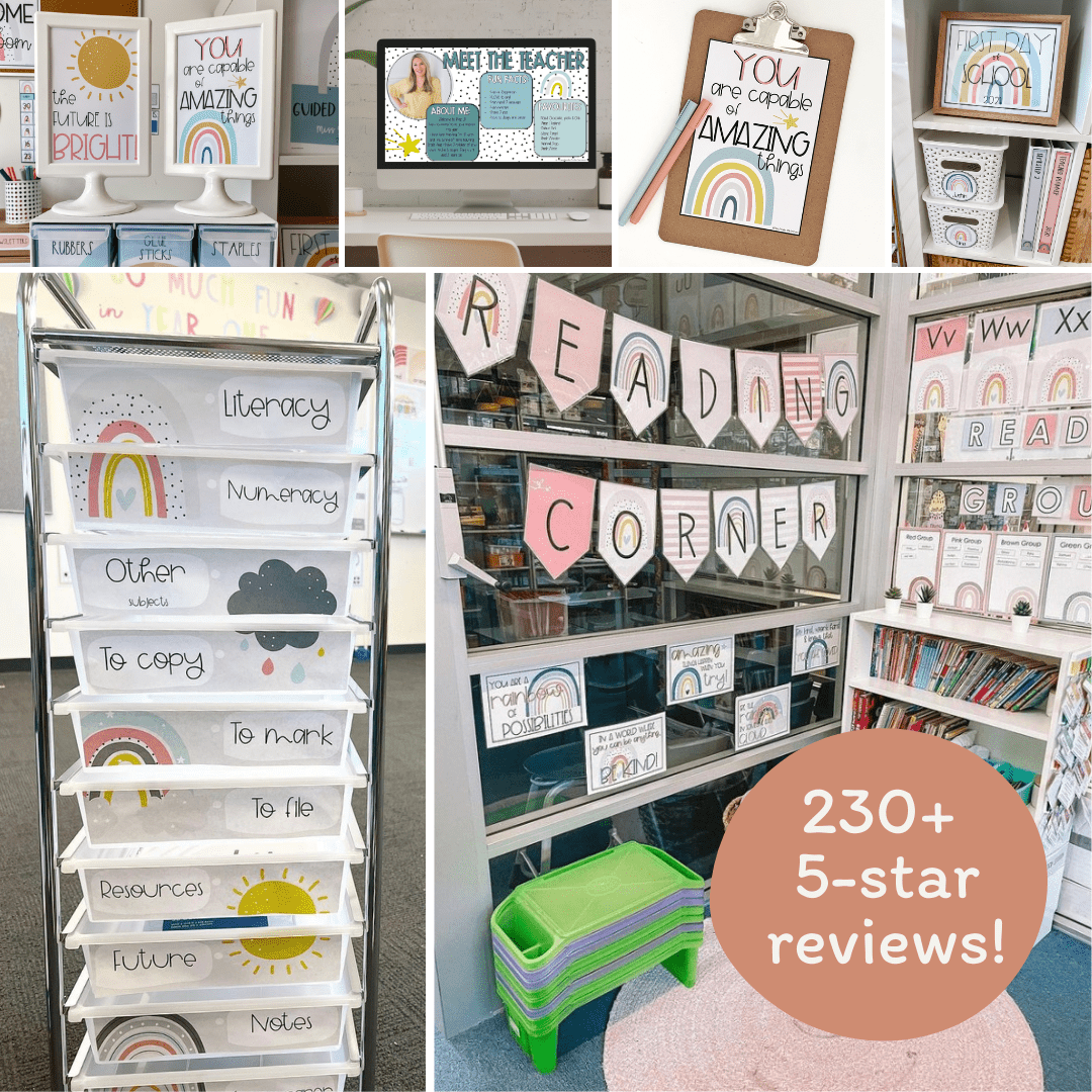 Rainbow Calm Colors Classroom Decor - Miss Jacobs Little Learners