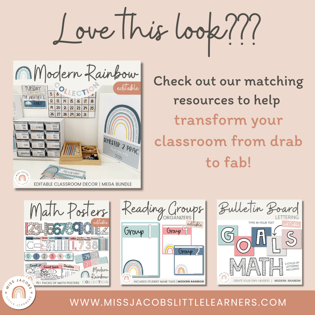 Growth Mindset Posters - Rainbow Calm Colors Decor