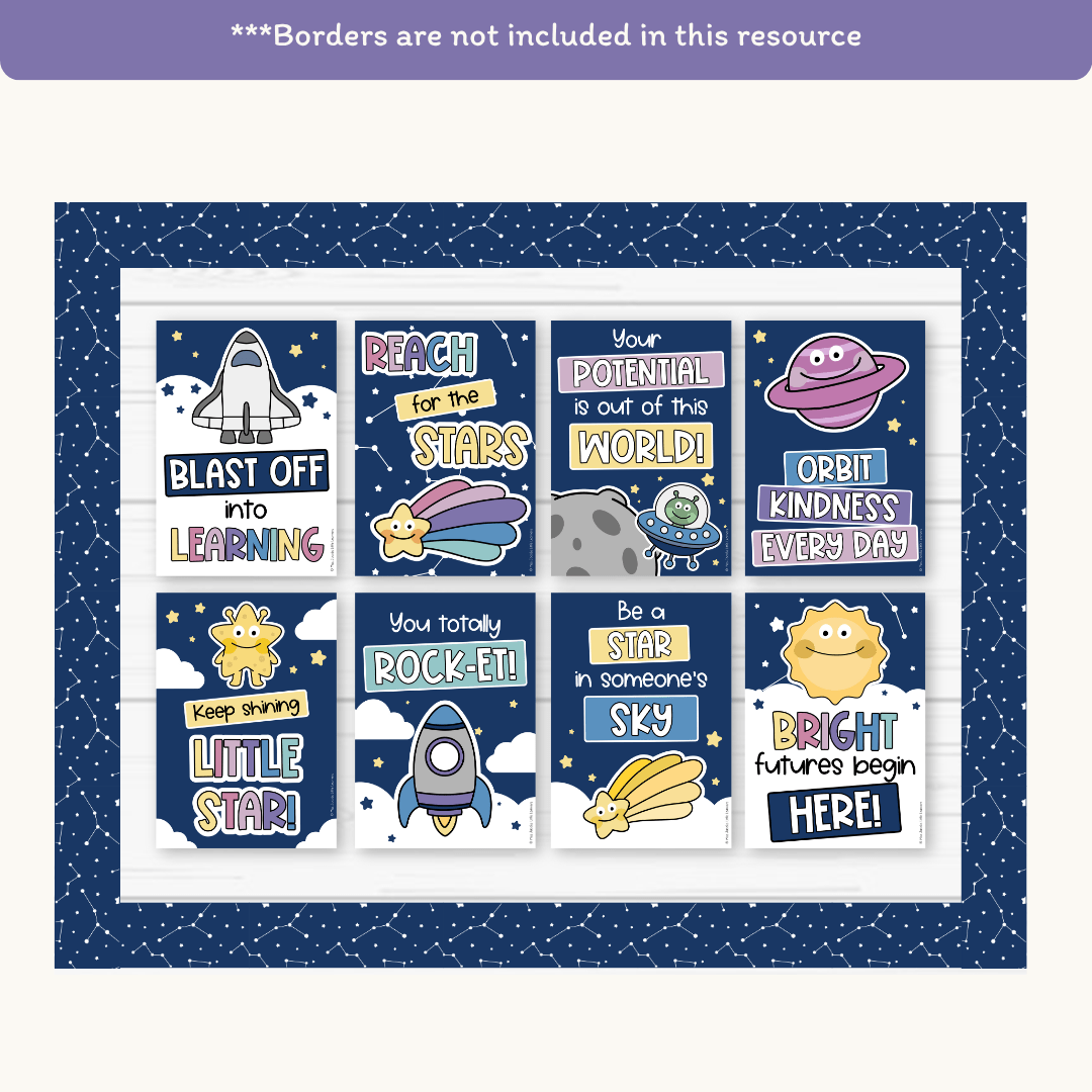 Motivational Classroom Posters - Dreamy Space Classroom Decor