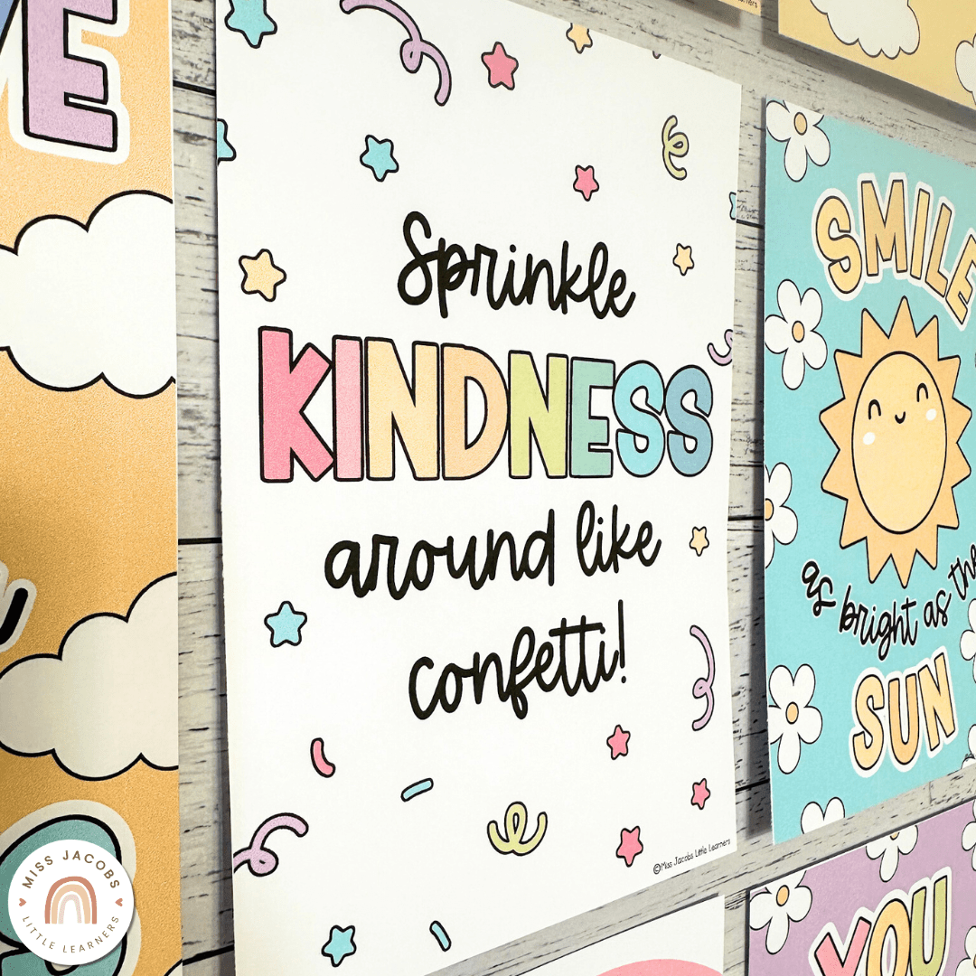 Motivational Classroom Posters - Growth Mindset - Daisy Gingham Pastels