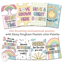 Motivational Classroom Posters - Growth Mindset - Daisy Gingham Pastels ...