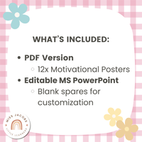 Motivational Classroom Posters - Growth Mindset - Daisy Gingham Pastels