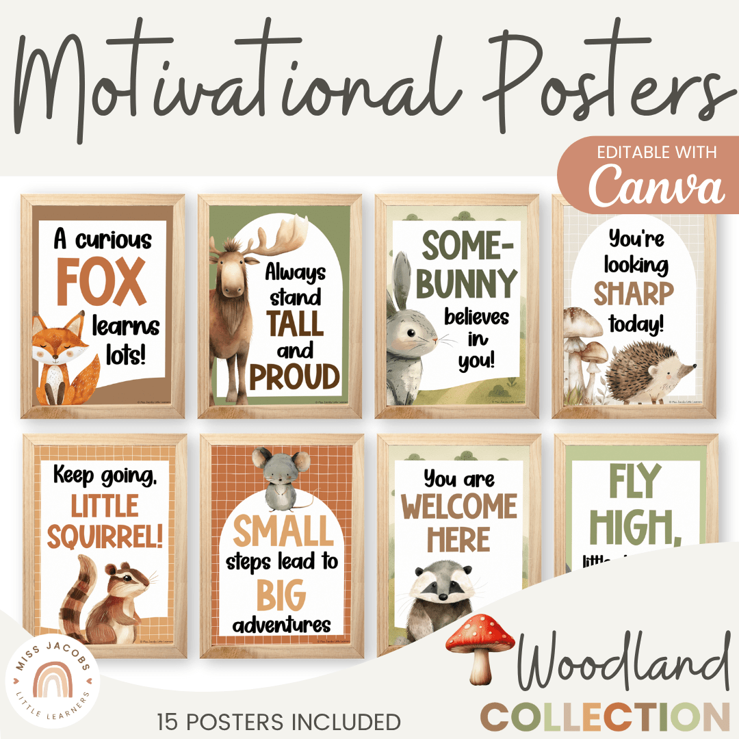 Motivational or Inspirational Posters - Woodland Decor - MJLL