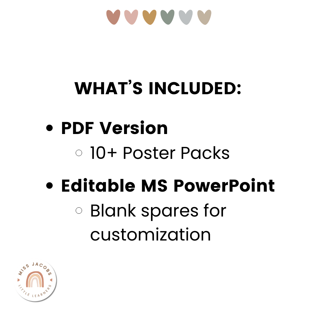 Boho Neutrals Collection English Posters Decor - Miss Jacobs