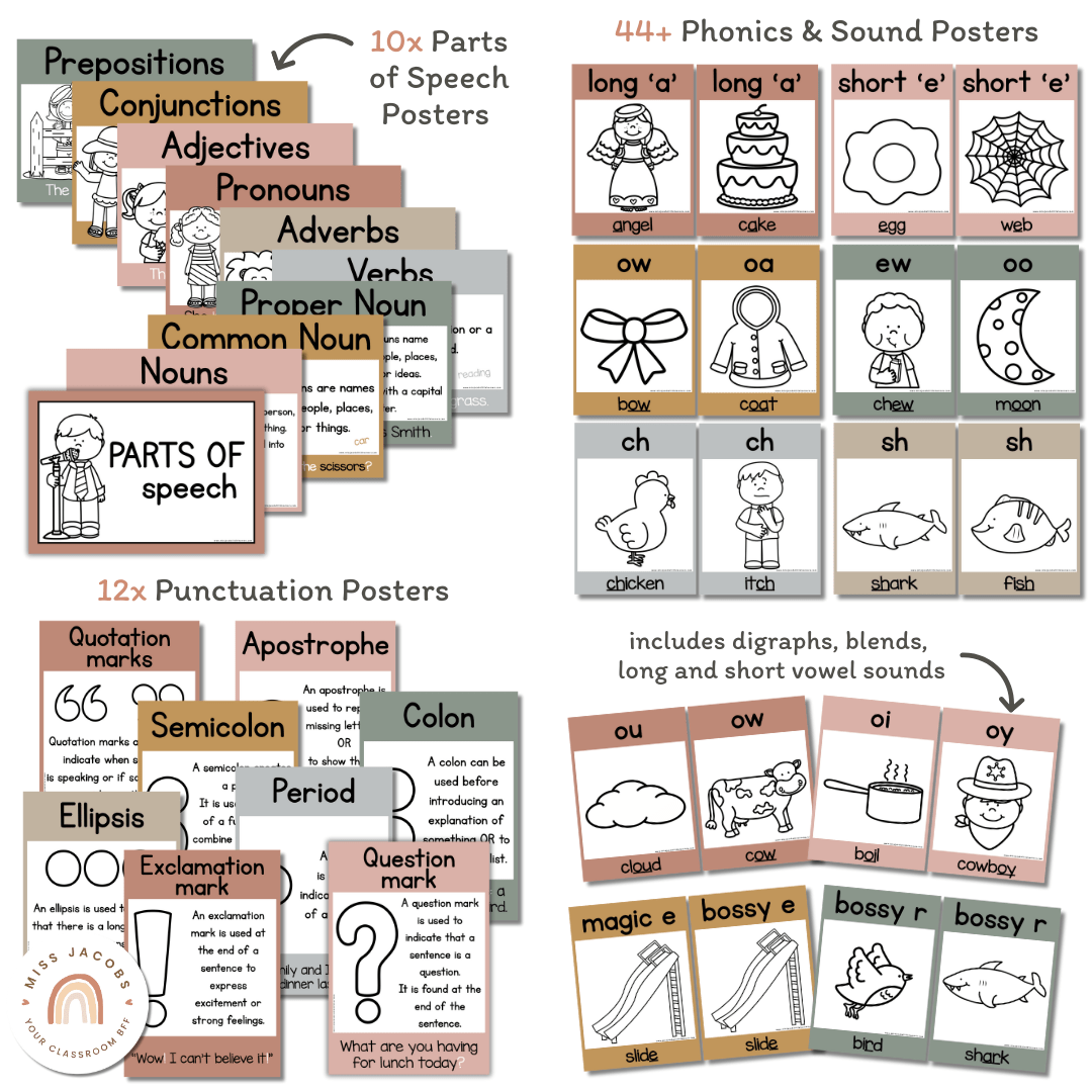 Boho Rainbow - Neutrals Classroom Collection - Miss Jacobs - Miss ...