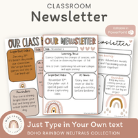 Newsletter Templates - Boho Rainbow Neutrals Classroom Theme - MJLL ...