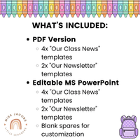 Newsletter Templates - Cutesy Classroom Theme - Miss Jacobs - Default Title