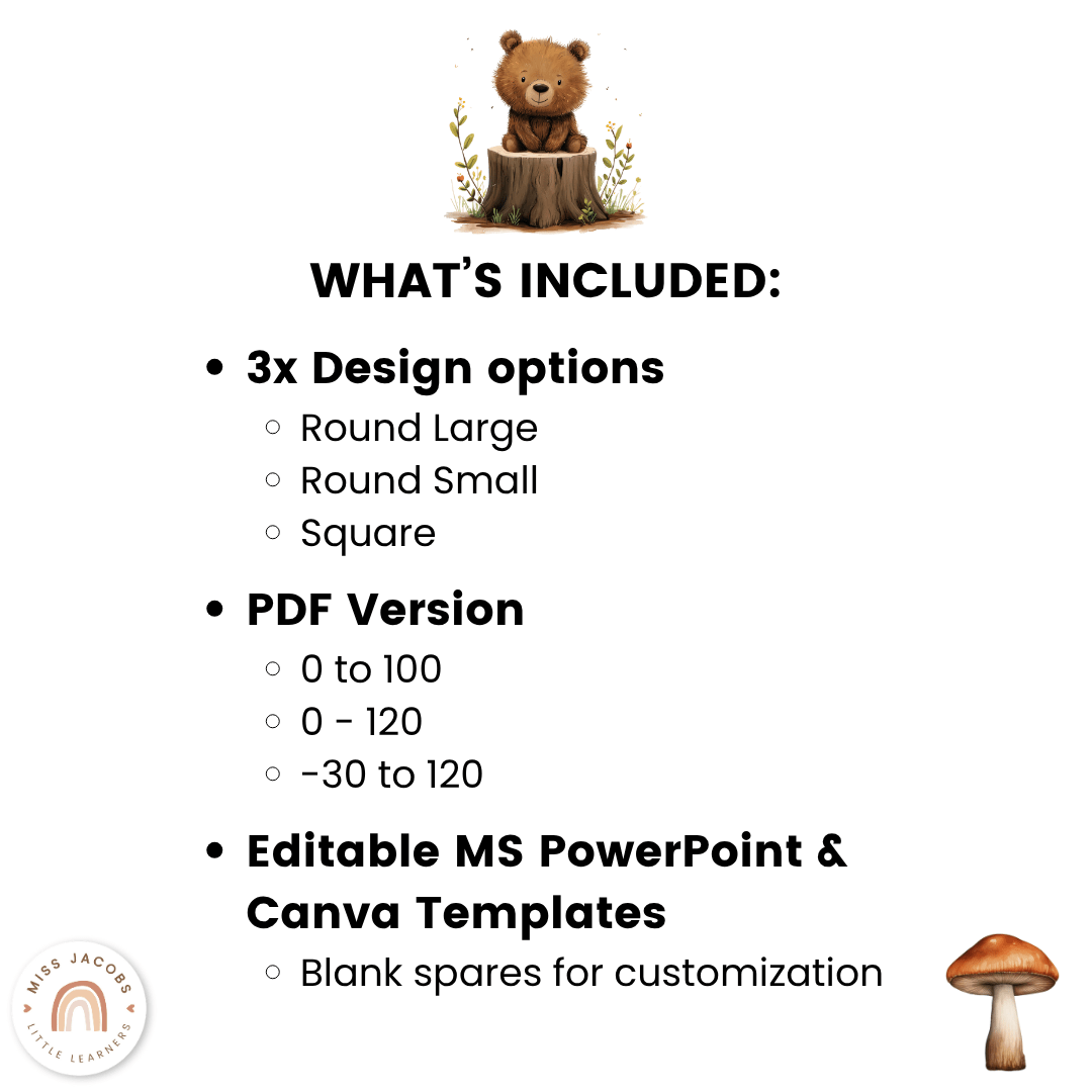 Number Line - Woodland Theme Classroom Decor - Miss Jacobs