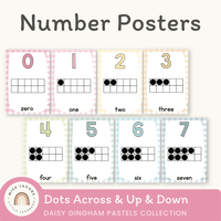 Number Posters Math with Ten Frames - Daisy Gingham Pastels – Miss ...
