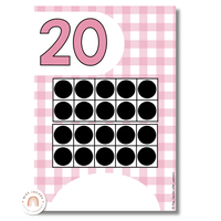 Number Posters with Ten Frames - Daisy Gingham Pastels Decor