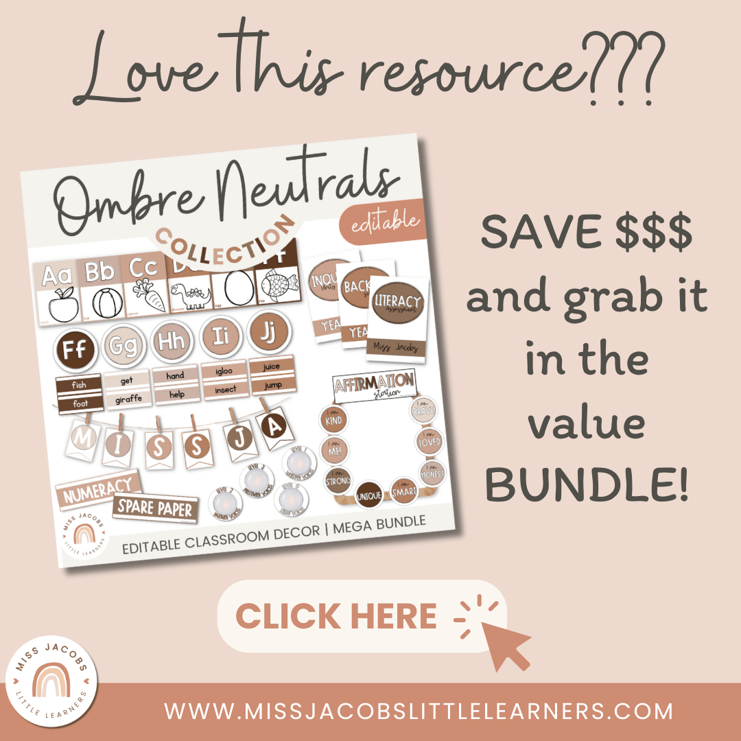 Ombre Neutrals Classroom Rules Posters