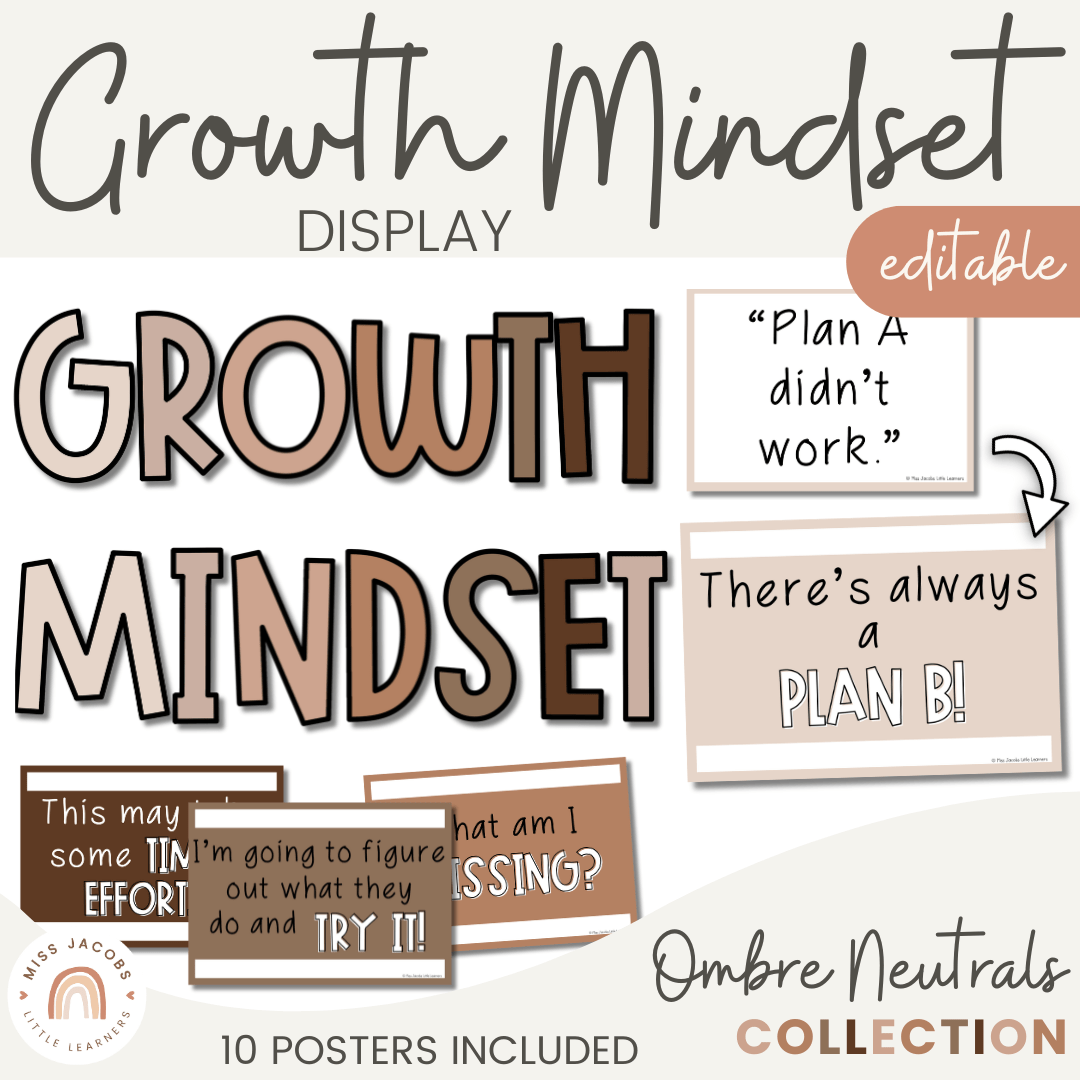 Modern Growth Mindset Display | Ombre Neutrals