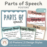 Parts of Speech Posters - Cute Sea Life Classroom Decor – Miss Jacobs ...