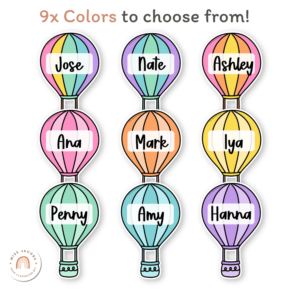Pastel Hot Air Balloon Door Display Classroom Decor - Miss Jacobs