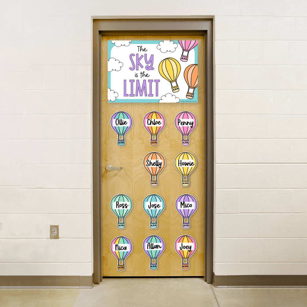 Pastel Hot Air Balloon Door Display Classroom Decor - Miss Jacobs