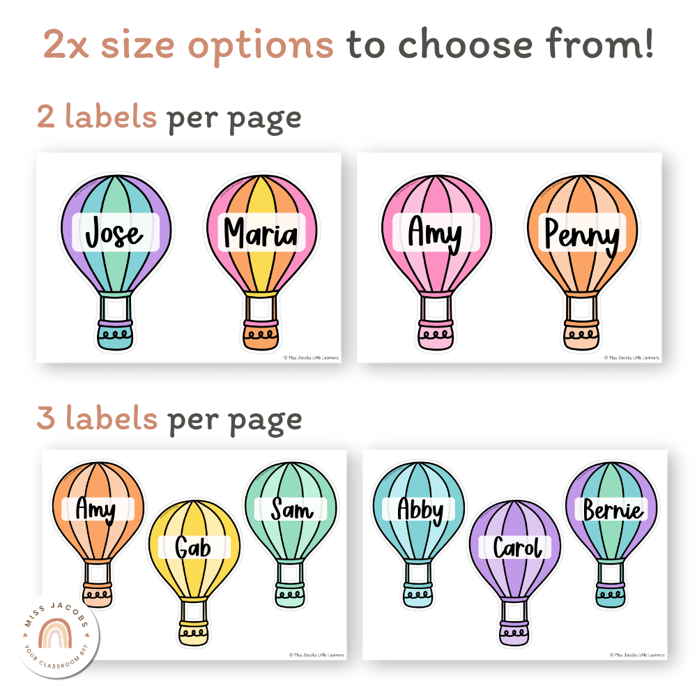 Pastel Hot Air Balloon Door Display Classroom Decor - Miss Jacobs