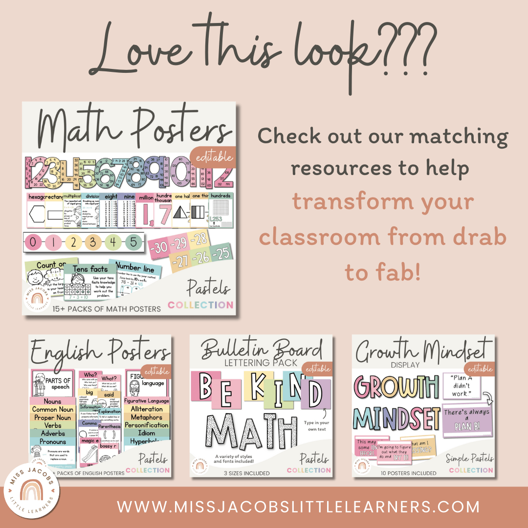 Simply Pastel Classroom Decor - Muted Rainbow Colors - Miss Jacobs