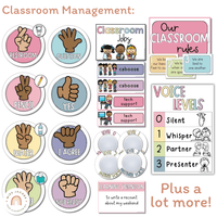 PASTELS Classroom Decor BUNDLE | Muted Rainbow Decor - Default Title ...
