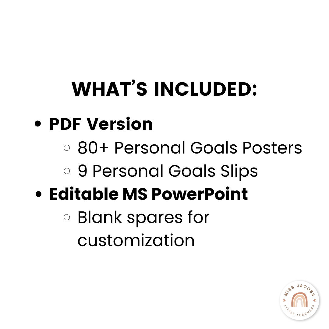 Personal Goals Posters - for students