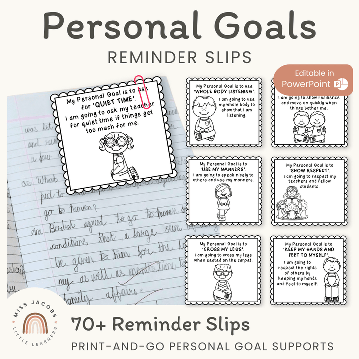 Student Student Goal Setting Template – Miss Jacobs Little Learners