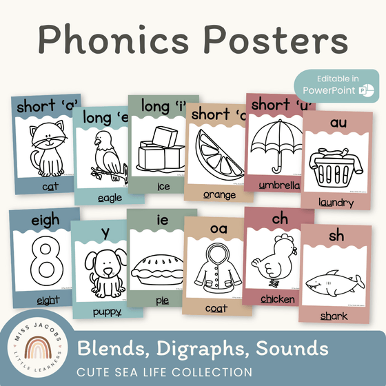Phonics Posters - Cute Sea Life Classroom Decor – Miss Jacobs Little ...