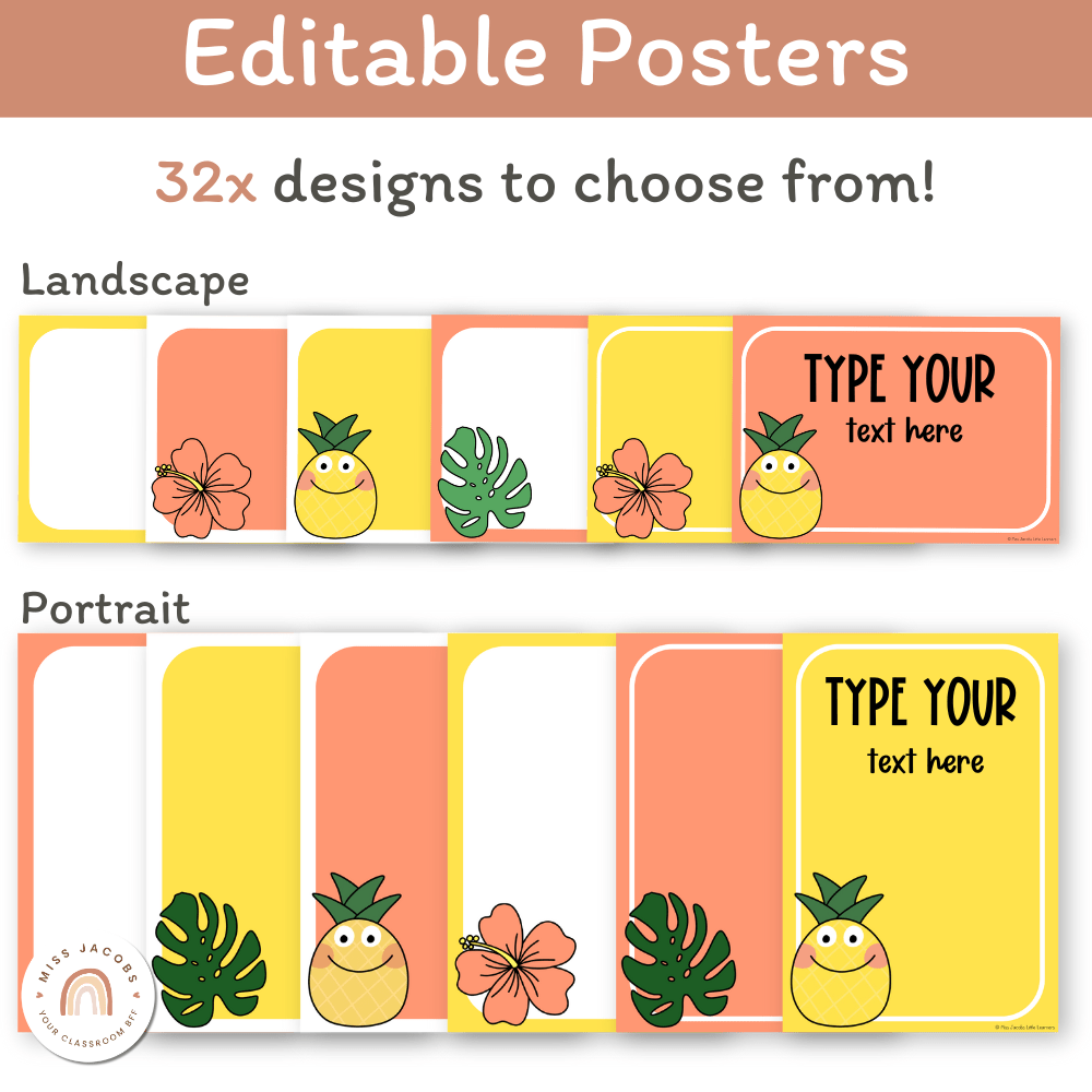 Pineapple Theme Classroom Essentials Decor Pack - Miss Jacobs