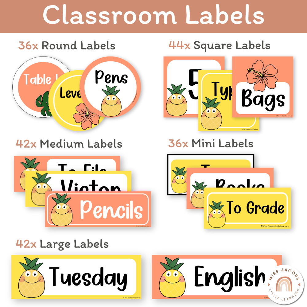Pineapple Theme Classroom Essentials Decor Pack - Miss Jacobs