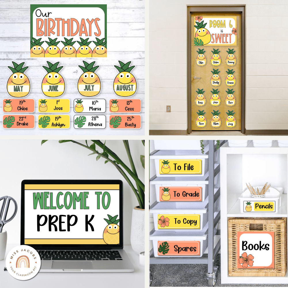 Pineapple Theme Classroom Essentials Decor Pack - Miss Jacobs