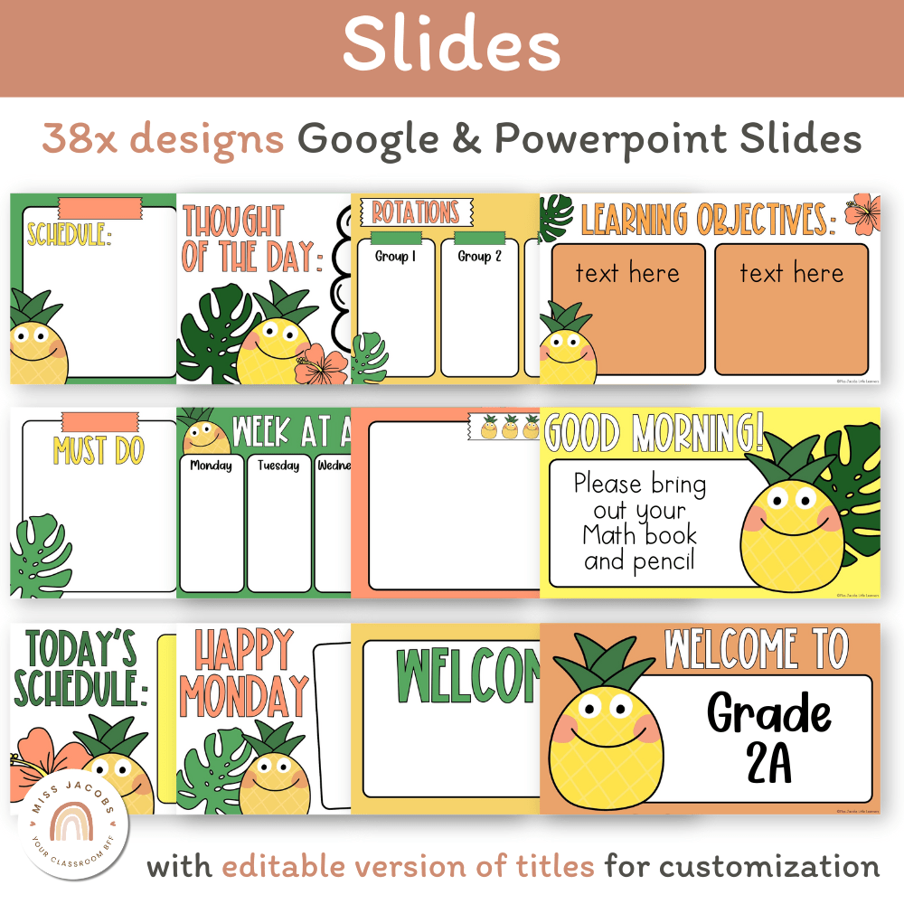 Pineapple Theme Classroom Essentials Decor Pack - Miss Jacobs