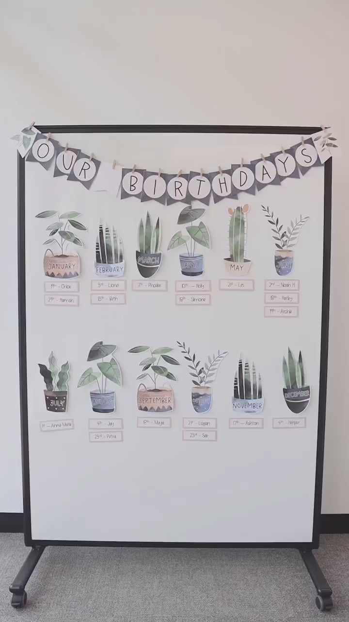 Birthday Display - Boho Plants Bulletin Board Classroom Decor – Miss ...