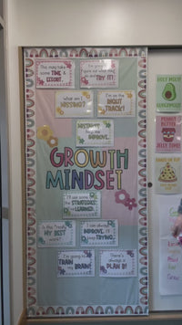 Growth Mindset Posters - Daisy Gingham Pastels Decor
